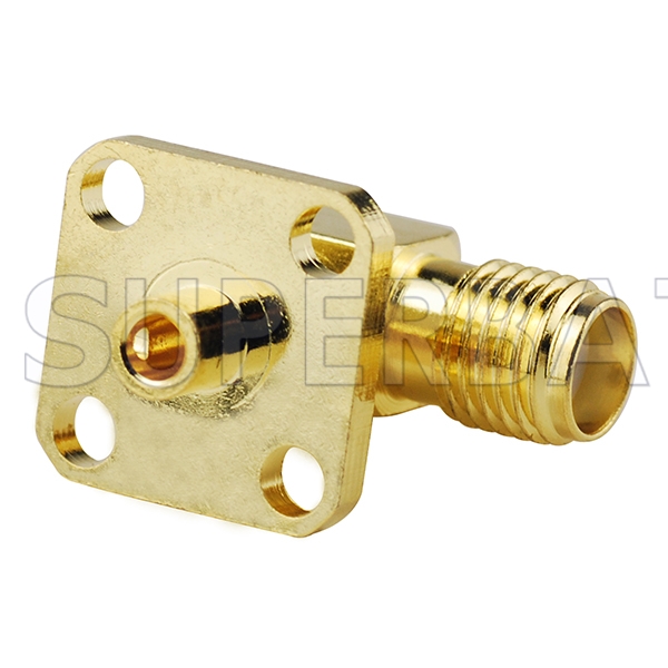 Custom RF Cable Assembly SMA Jack Right Angle 4 Hole Flange pigtail ...