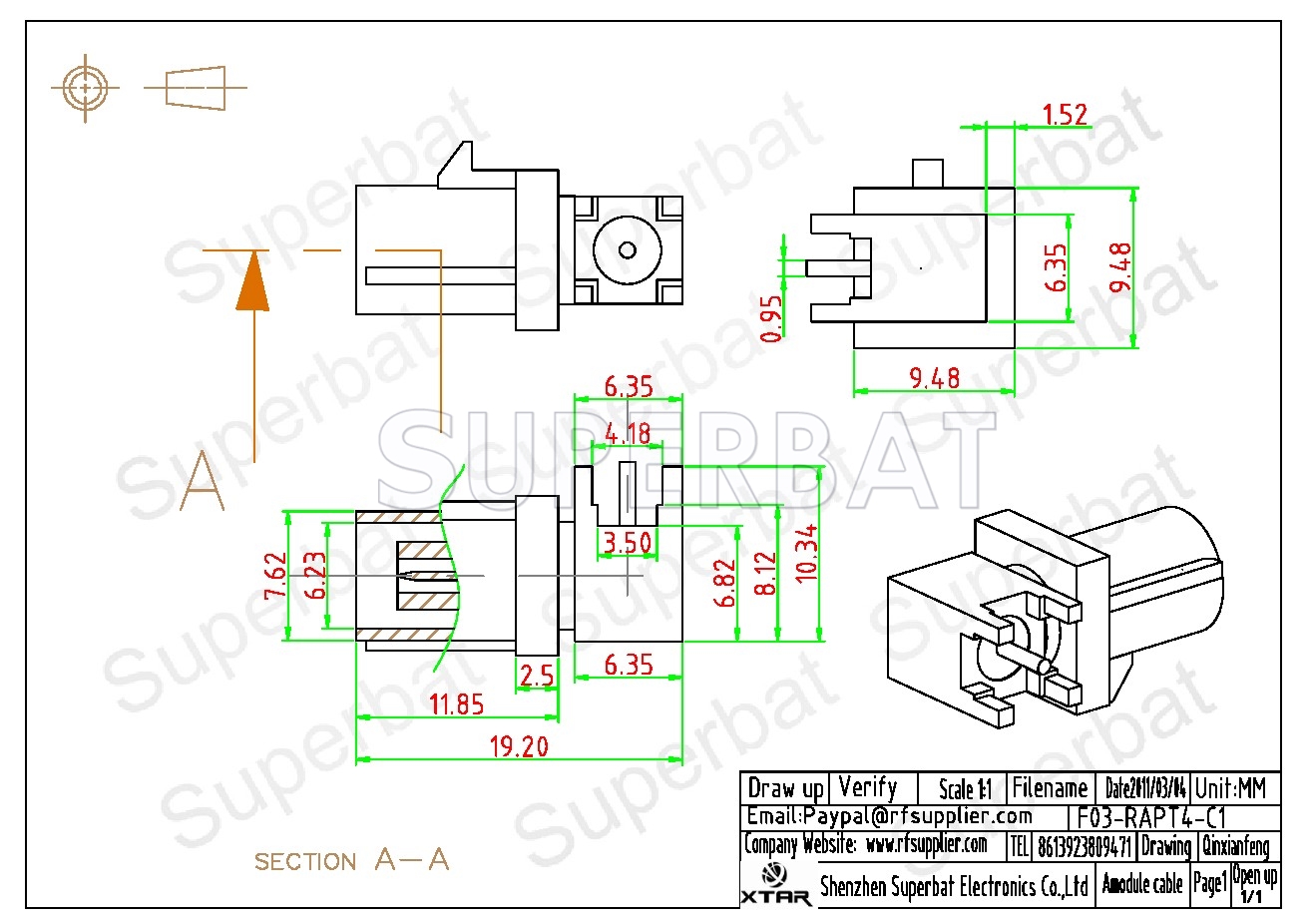 FAKRA Male PCB Mount Connector Code C Right Angle